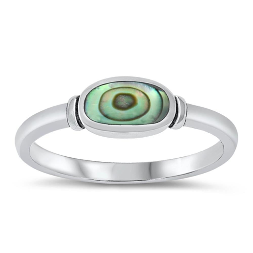 CHOOSE YOUR COLOR Abalone Bali Ring .925 Sterling Silver Band Jewelry ...