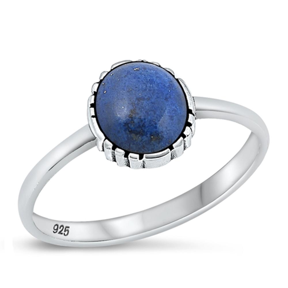 CHOOSE YOUR COLOR Blue Lapis Ring .925 Chic Sterling Silver Band CZ Jewelry Female Size 4 ...