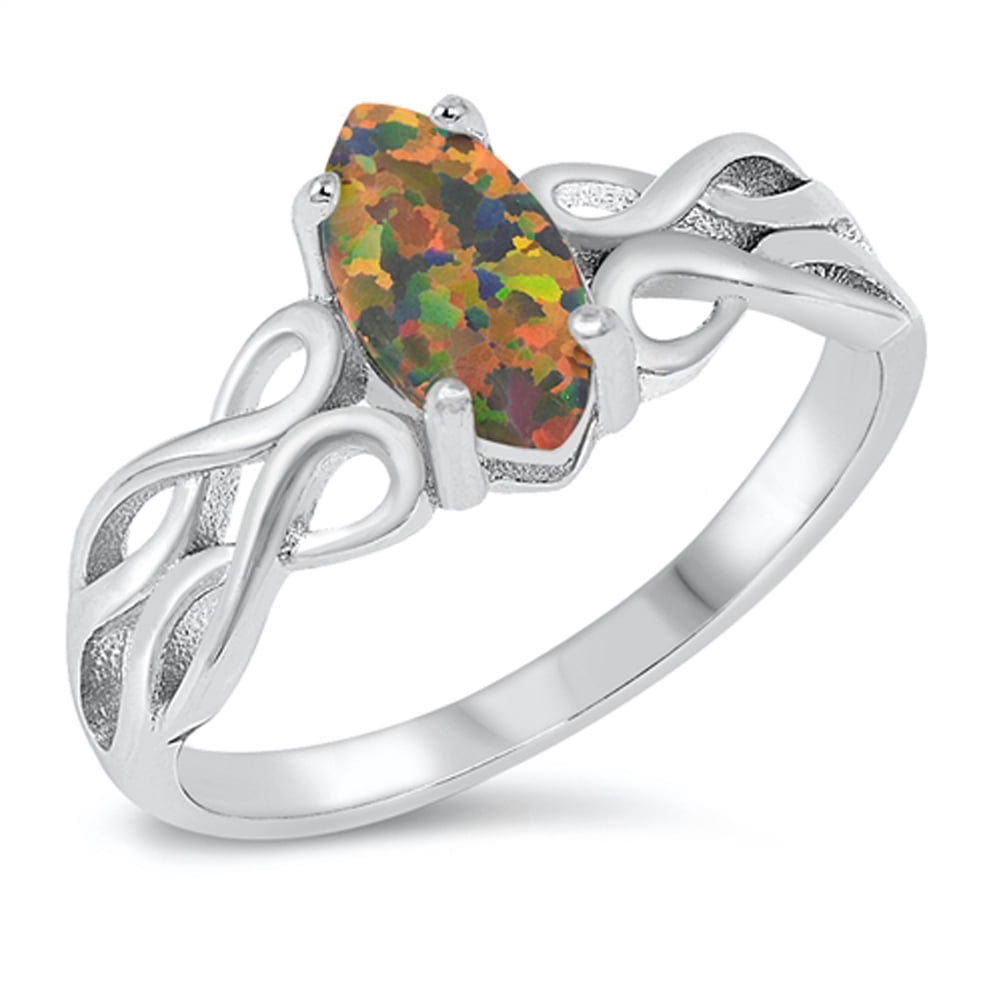 CHOOSE YOUR COLOR Celtic Knot Twist Promise Ring .925 Sterling Silver ...