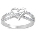 Heart Love Promise Ring, .925 Sterling Silver, Clear CZ, Size 8, Female ...