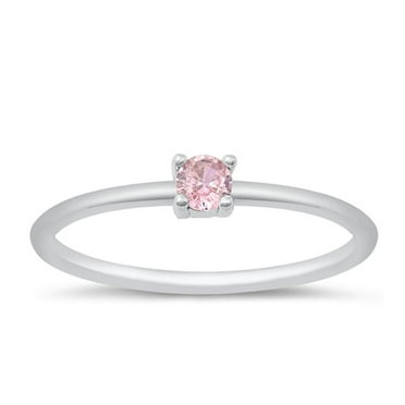 Sterling Silver Pink Enameled 2.25mm Ring - Walmart.com
