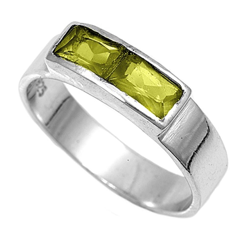 CHOOSE YOUR COLOR Simulated Peridot Small Baby Ring .925 Sterling ...