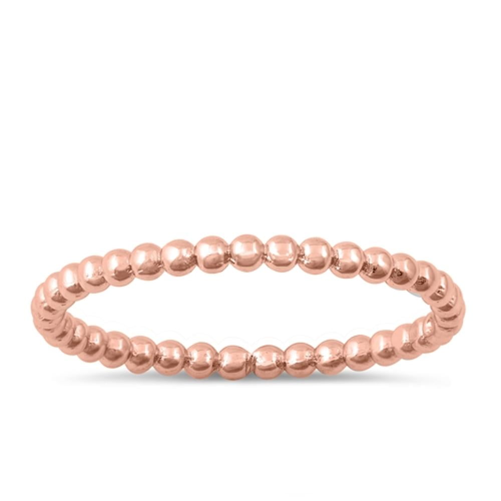 CHOOSE YOUR COLOR Stacking Thin Beaded Dot Ring .925 Sterling Silver ...