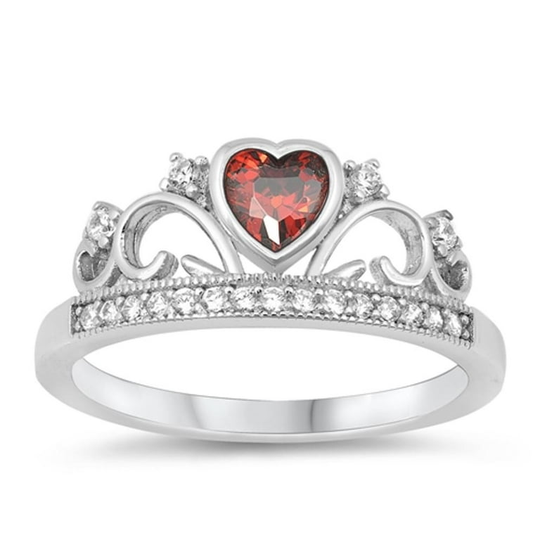 garnet tiara ring