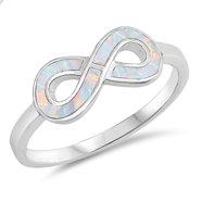 Infinity Heart Blue Simulated Sapphire Ring .925 Sterling Silver Band ...