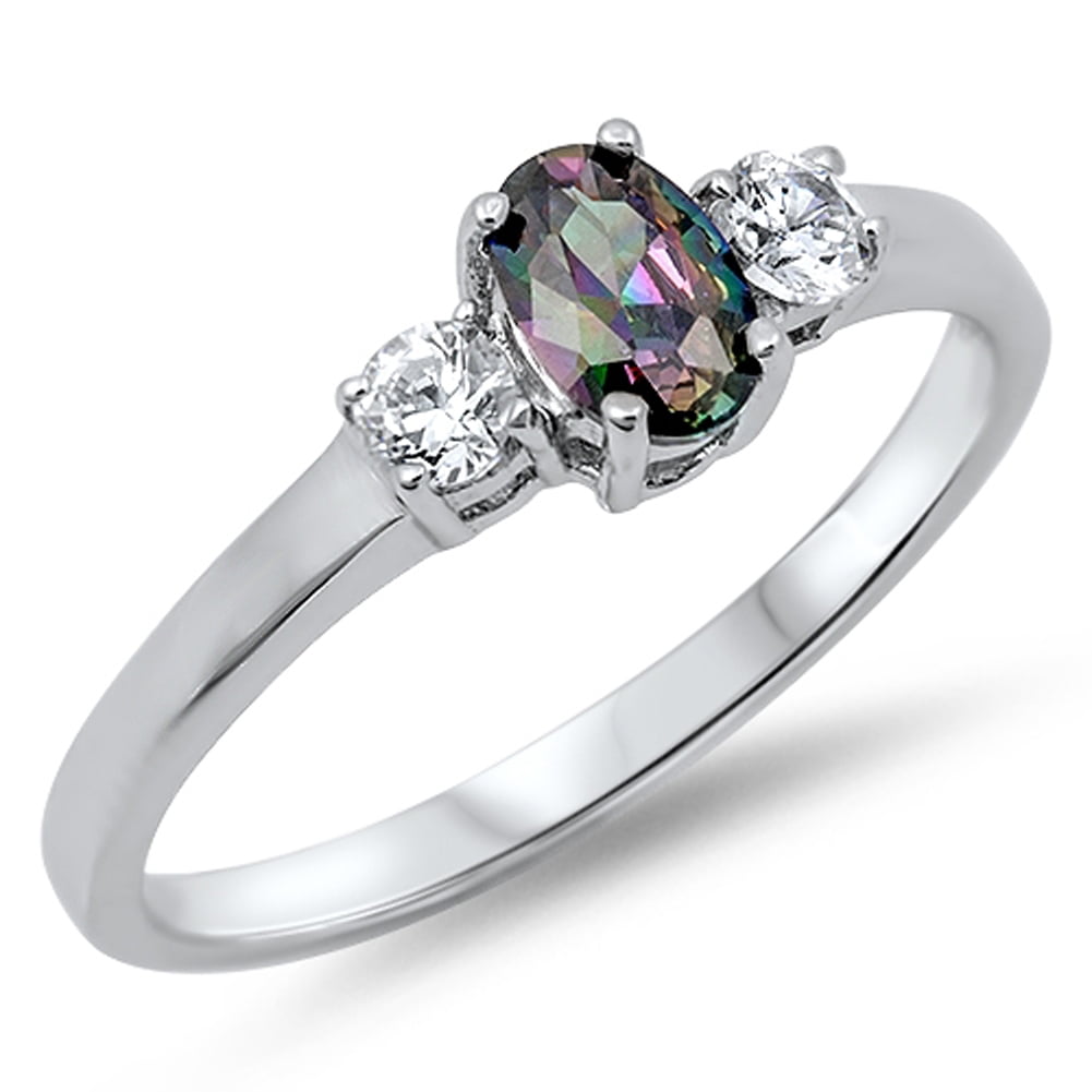CHOOSE YOUR COLOR Women's Multi-color CZ Wholesale Ring .925 Sterling ...