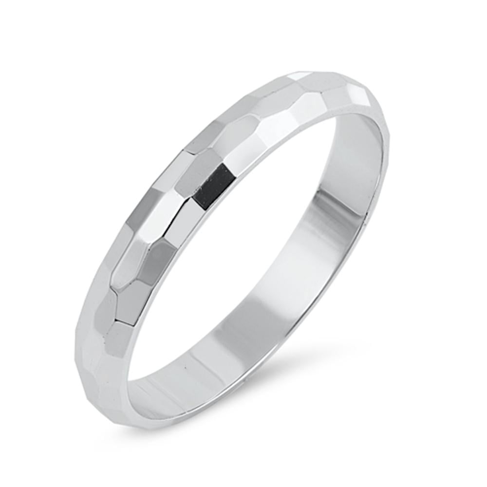 CHOOSE YOUR STYLE Sterling Silver Diamond-Cut Band Designer Wedding ...