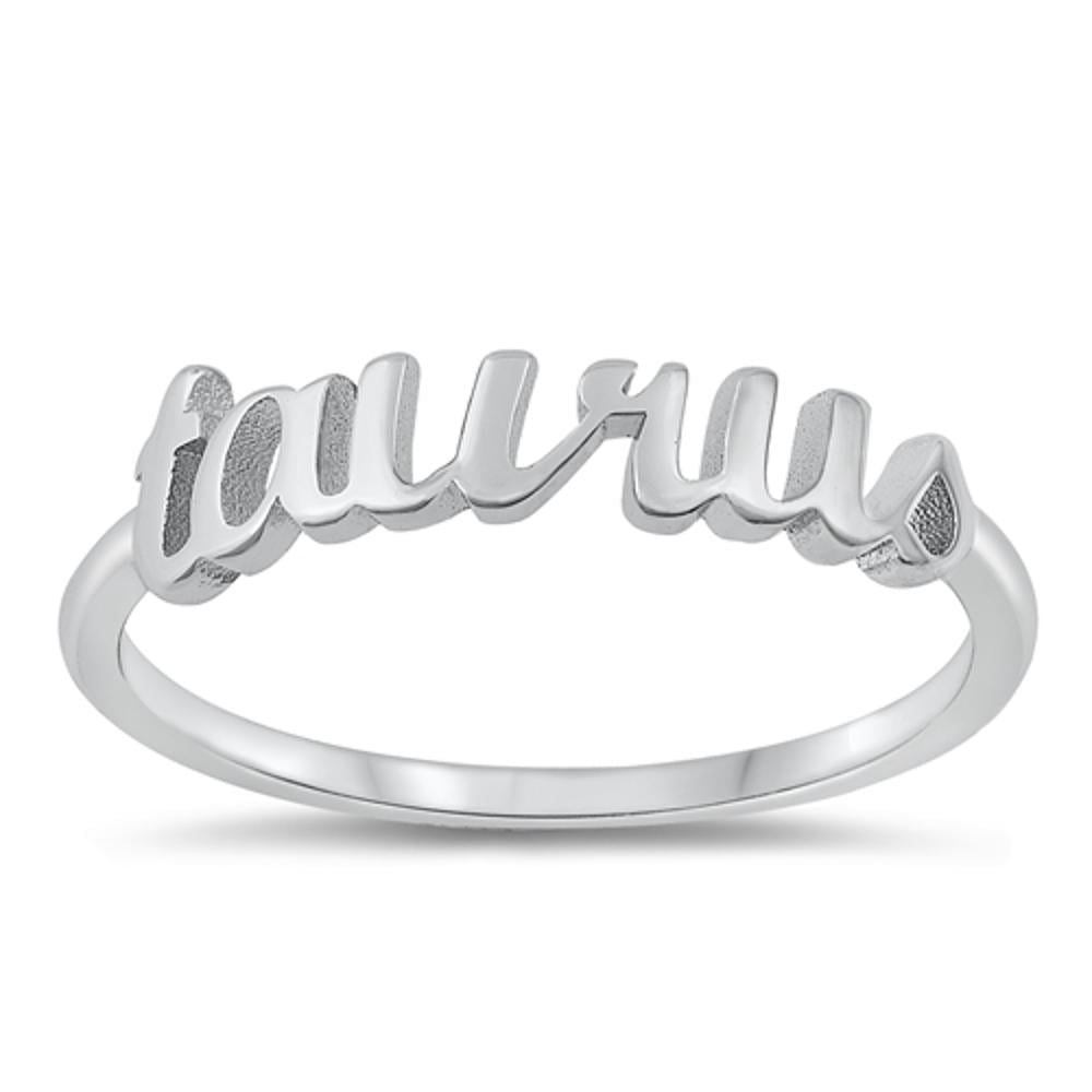 CHOOSE YOUR STYLE Sterling Silver Taurus Zodiac Ring .925 Astrological ...
