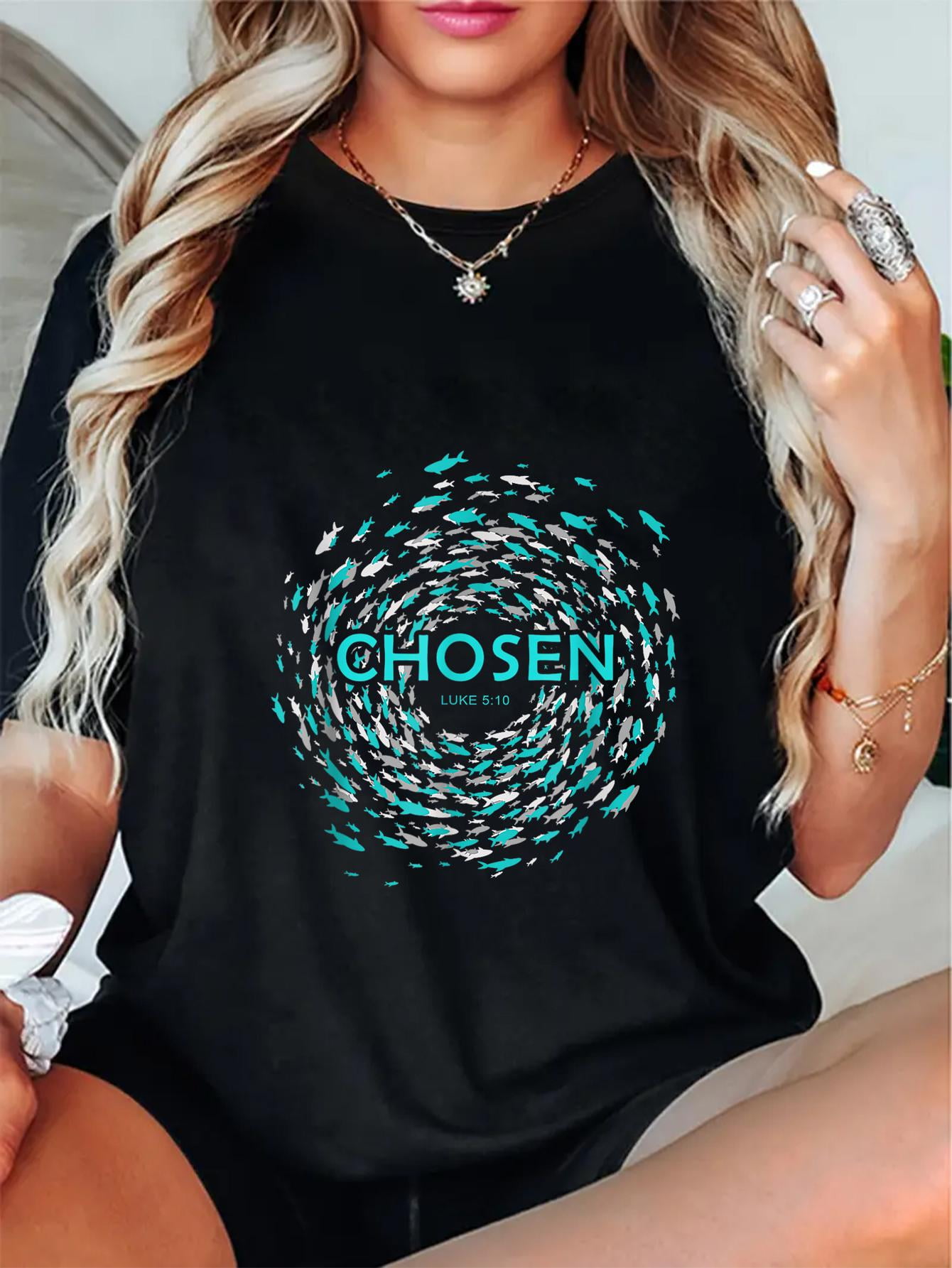 CHOSEN Jesus' Miracle of the Fish in Bible against current T-Shirt ...