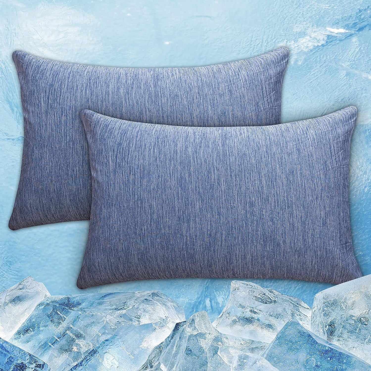 CHOSHOME 2 Pack 20"x 36" Cooling Pillowcases Double-Side Design Q-Max＞0 ...
