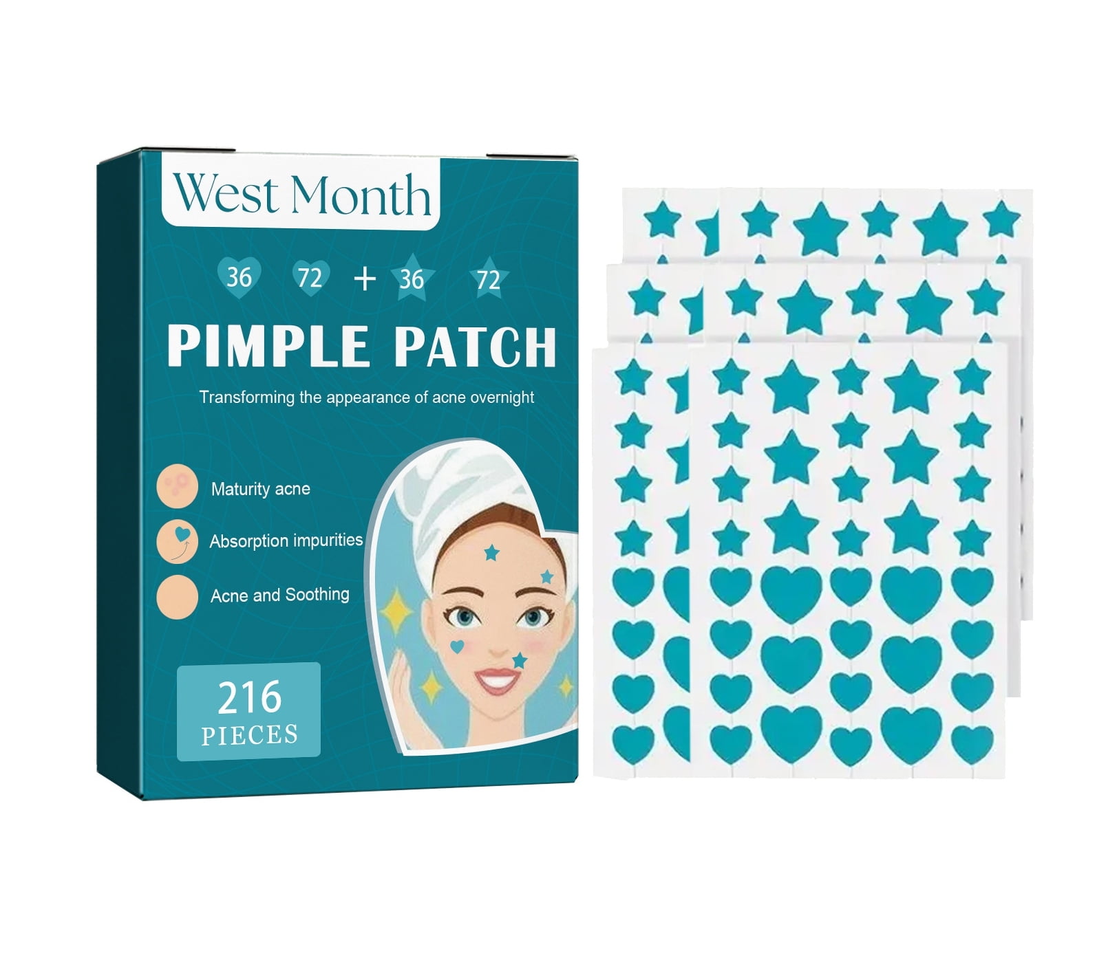 CHOUXX 216 CT Pimple Patches for Face, Acne Patches Hydrocolloid, Cute ...