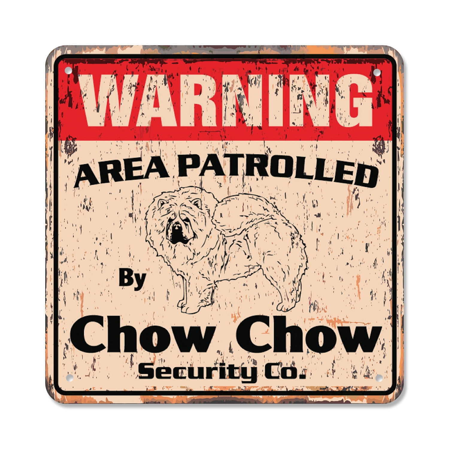 CHOW CHOW Vintage Security Sign Area Patrolled by pet sign chowchow ...