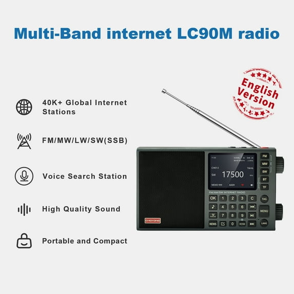 CHOYONG LC90 Mini Multi-Band Smart Internet Radio Portable WiF/4G,AM/FM ...