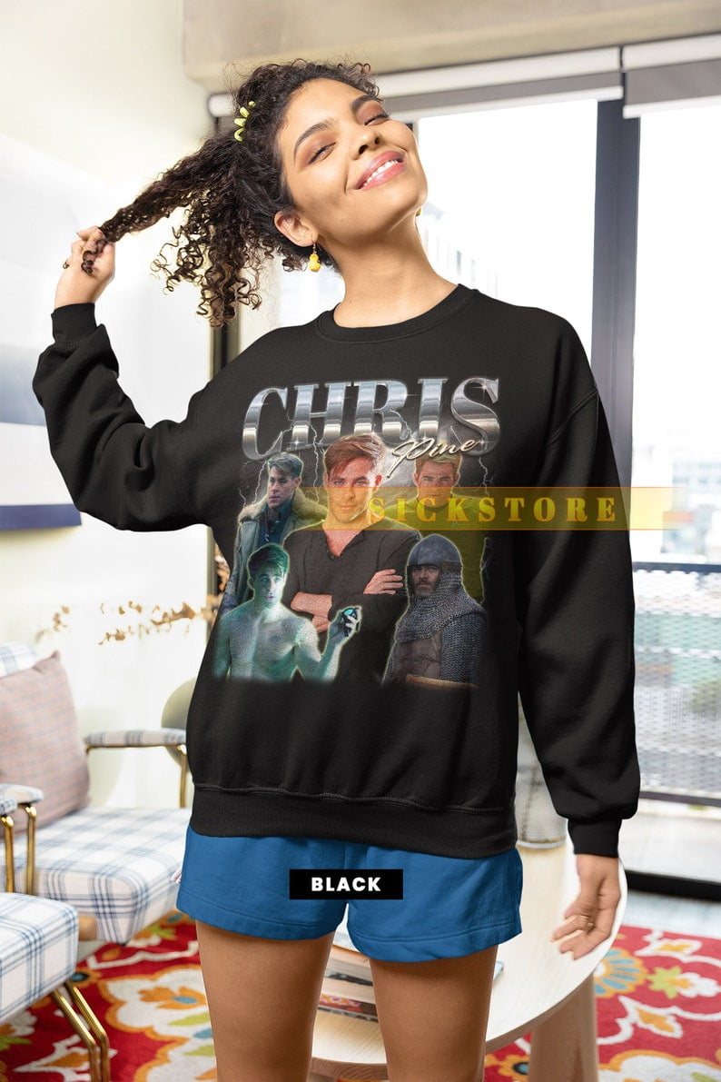 CHRIS PINE Vintage Sweatshirt, Chris Pine Homage Sweater, Chris Pine ...