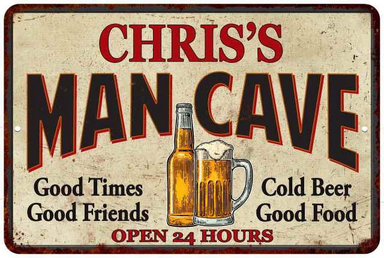 CHRIS'S Man Cave Sign 12 x 18 Matte Finish Metal 112180011099 - Walmart.com