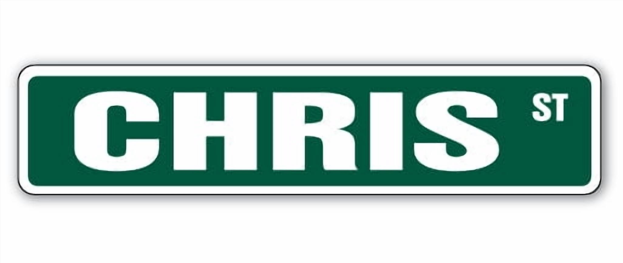CHRIS Street Sign Childrens Name Room Sign | Indoor/Outdoor | 24" Wide ...