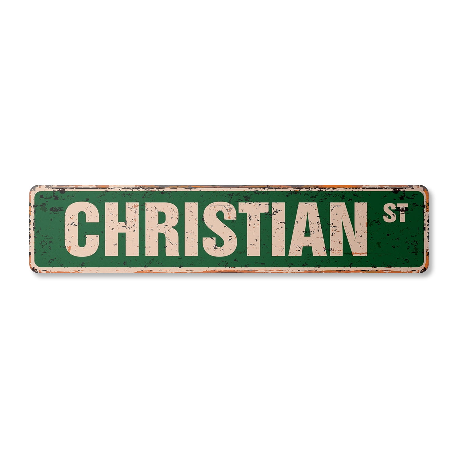 CHRISTIAN Vintage Aluminum Street Sign Childrens Name Room Metal Sign ...