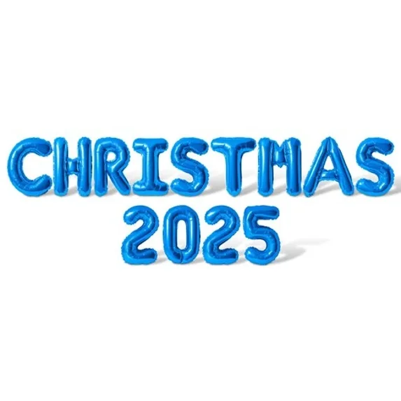 CHRISTMAS 2025 Letter & Number Balloon Banner - DIY Christmas Party ...