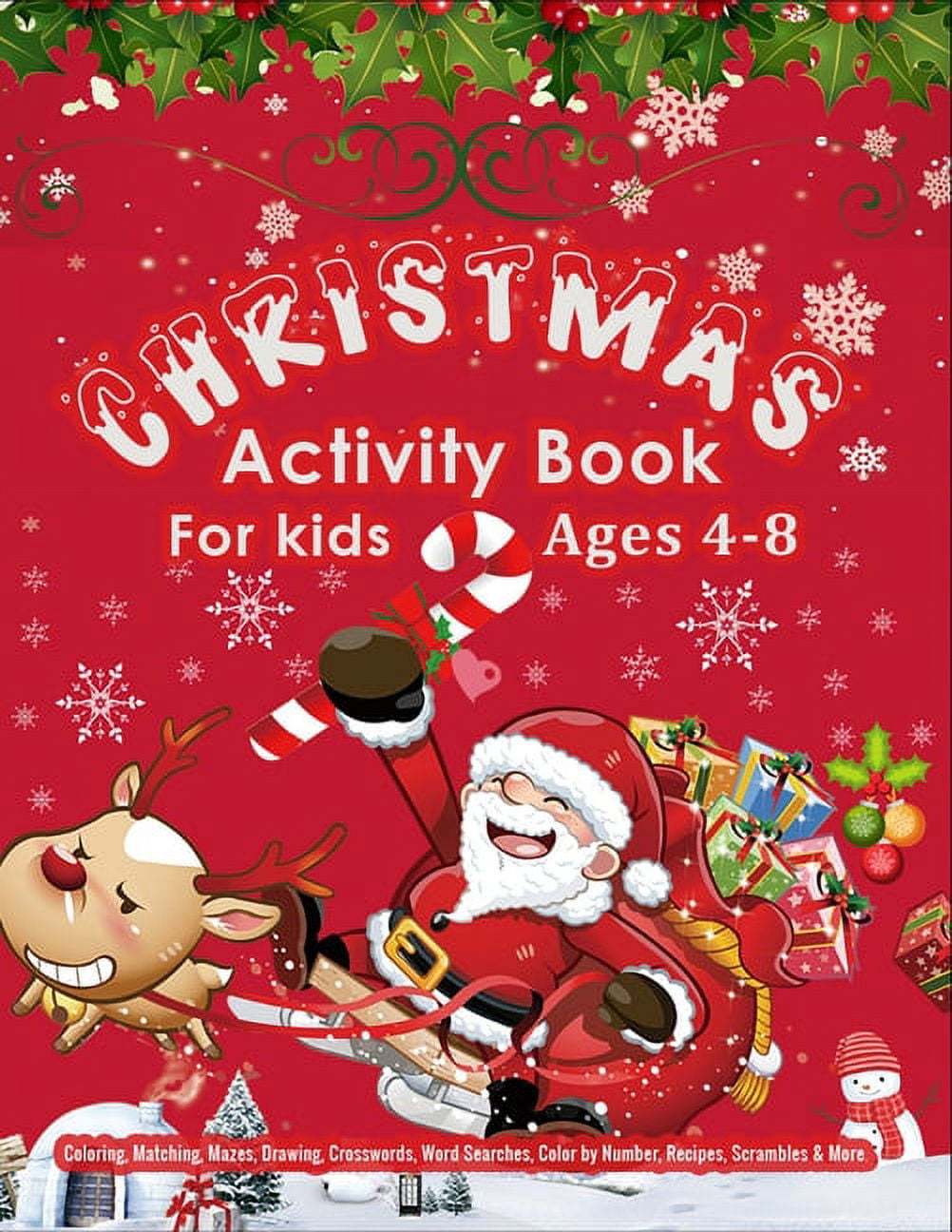 CHRISTMAS Activity Book For Kids Ages 4-8: A Big Collection of Activity ...