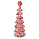 Ribbon Peppermint Candy Christmas Tree Tabletop Decoration, Red and ...