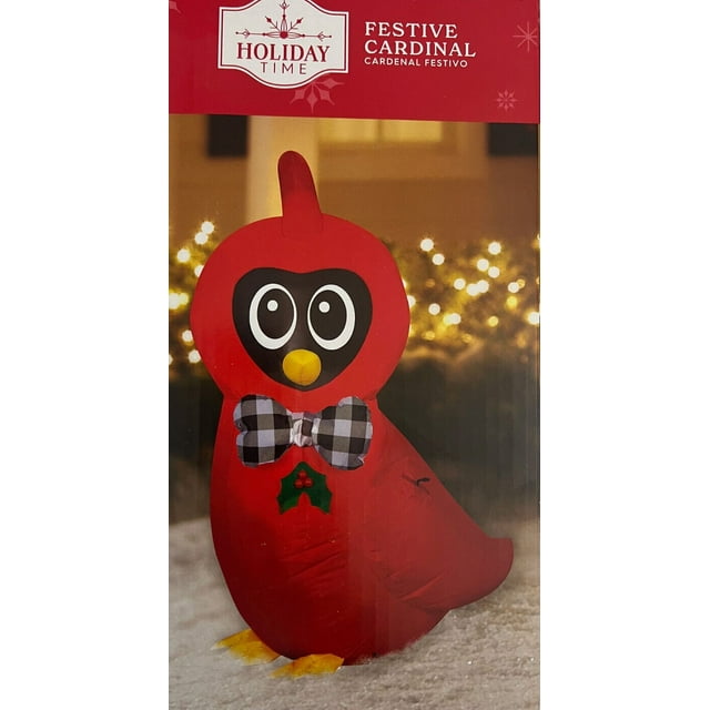 Christmas Cardinal Air Blown Inflatable 3 5 Led Gemmy Porch Yard