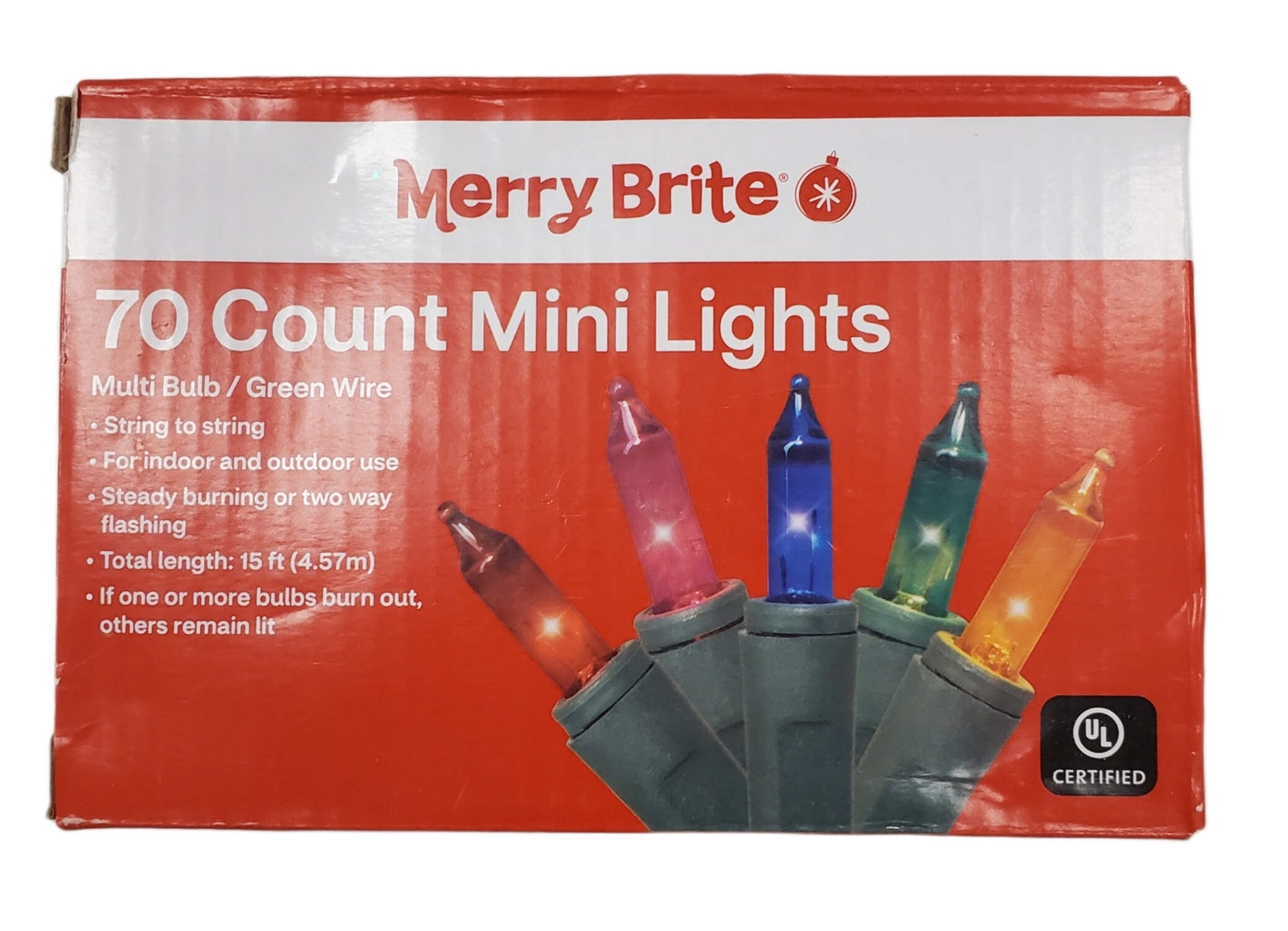 70 Multicolor Mini Christmas Lights 14ft Indoor/Outdoor - Walmart.com