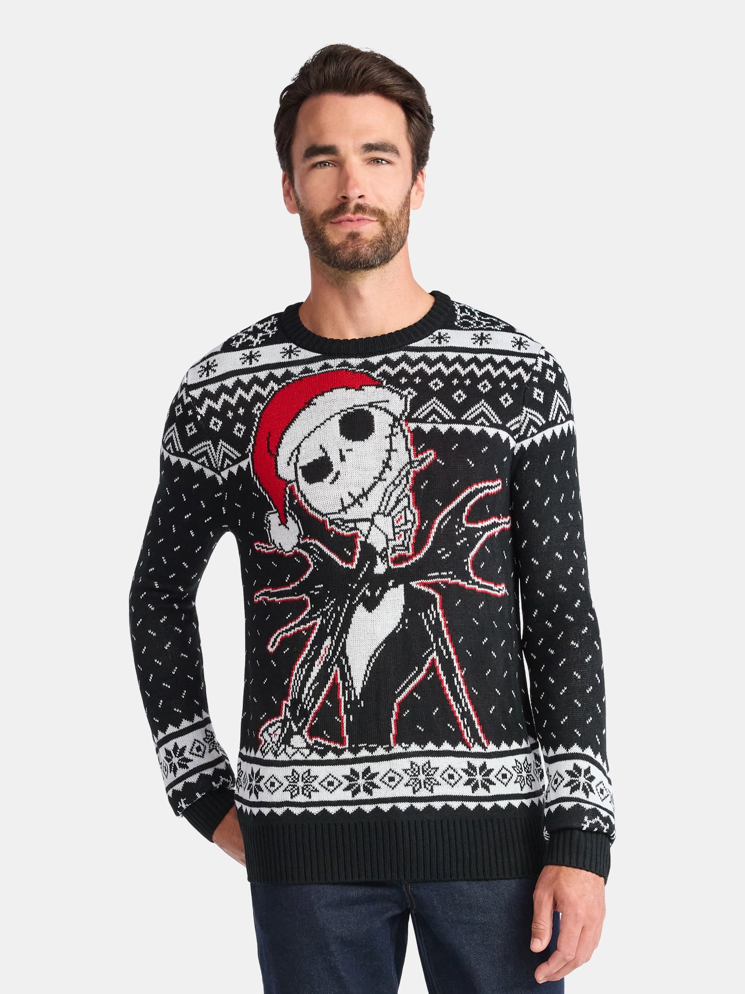 Disney Nightmare Before Christmas Men's and Big Men's Holiday Sweater ...