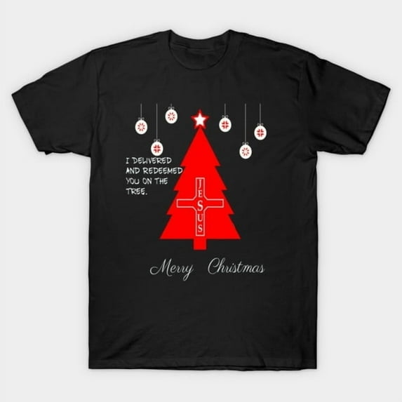 CHRISTMAS TREE JESUS Funny Religious Holiday Design, H27557 T-Shirt ...