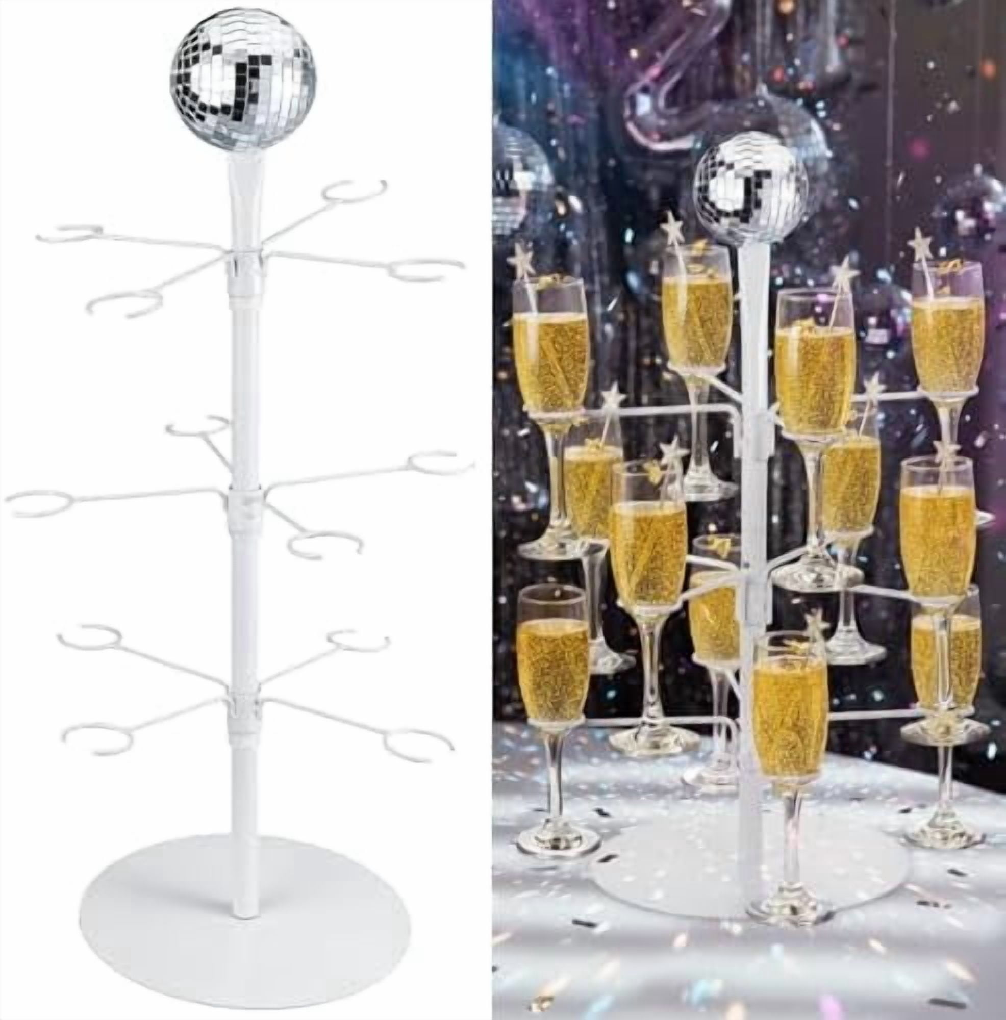 CHRISTMAS nEW yEAR cOCKTAIL tREE sTAND FOR dRINKS, 3 tIER dISCO bALL ...