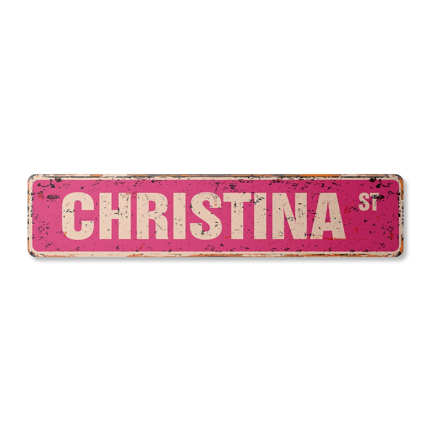 CHRISTNA Vintage Plastic Street Sign Childrens Name Room Sign | Indoor ...