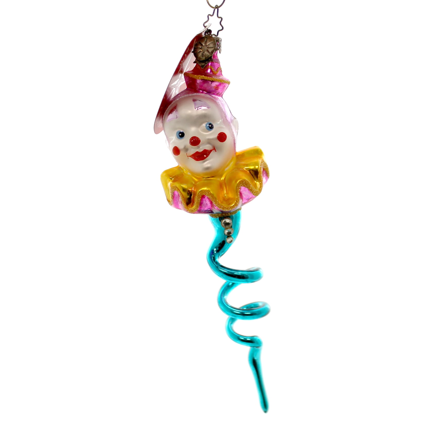 7.75In Clown Streamer, Glass, Ornament Circus 1011613 Teal - Walmart.com
