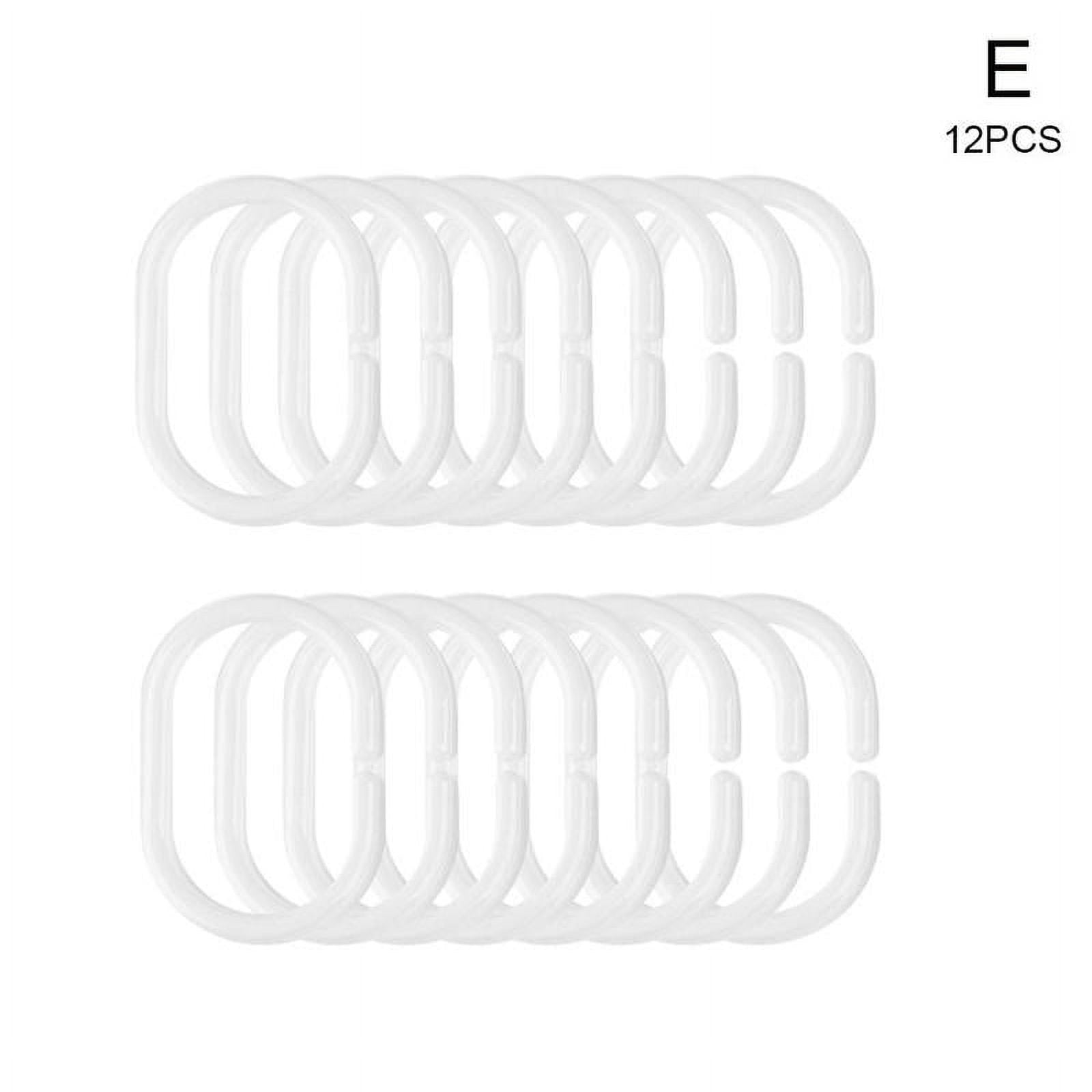CHRISTY HARRELL Shower Curtain Rings, 36Pcs C Shaped Plastic Curtain ...