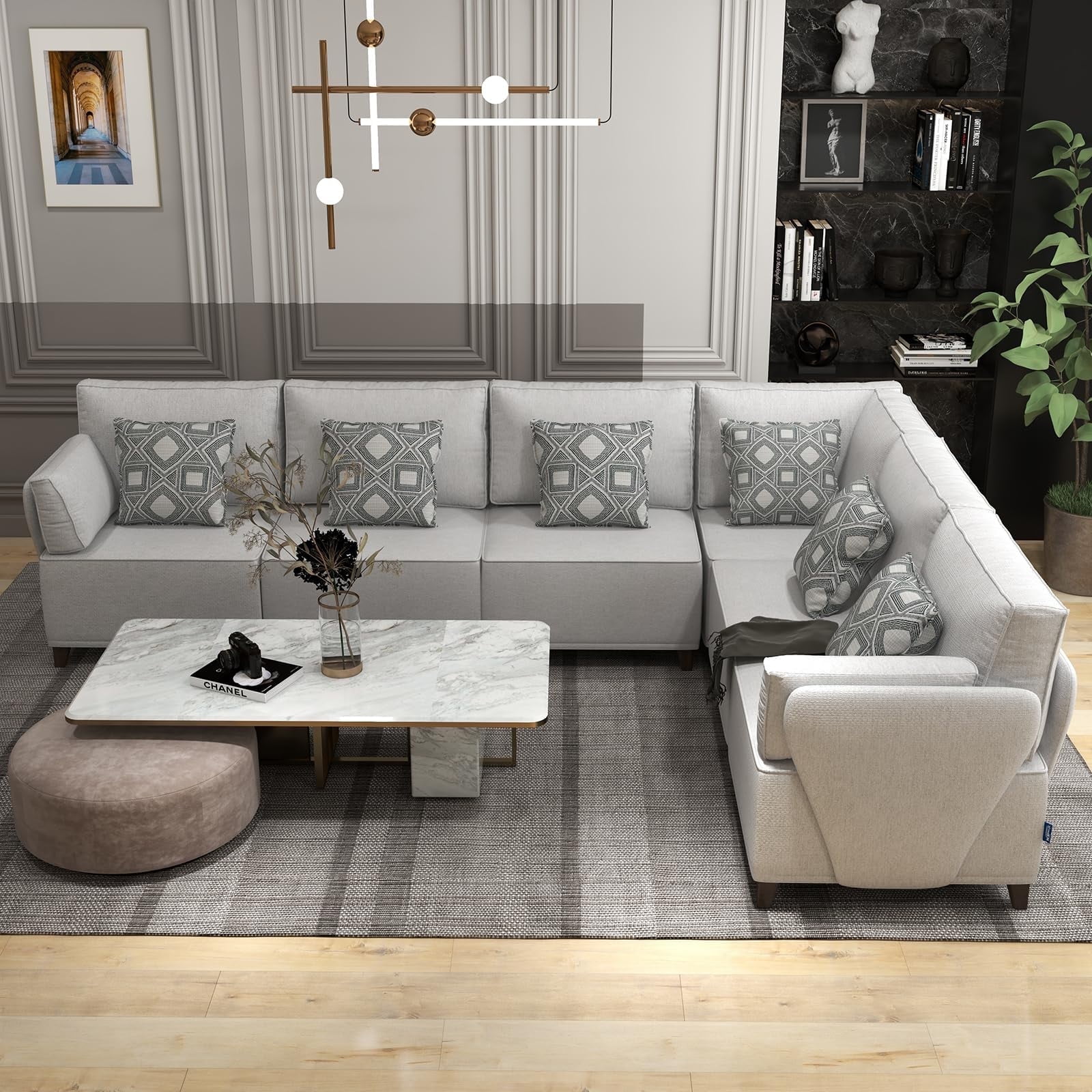 CHROMCRAFT Large Sectional Modular Couch 32" Deeper Seat Sofa Couch ...