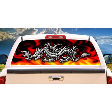 BIO GLOW Rear Window Graphic truck view thru vinyl decal back - Walmart.com