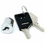 (CHROME) Office Furniture Replacement Lock Core Kit Includes 2 Keys for ...