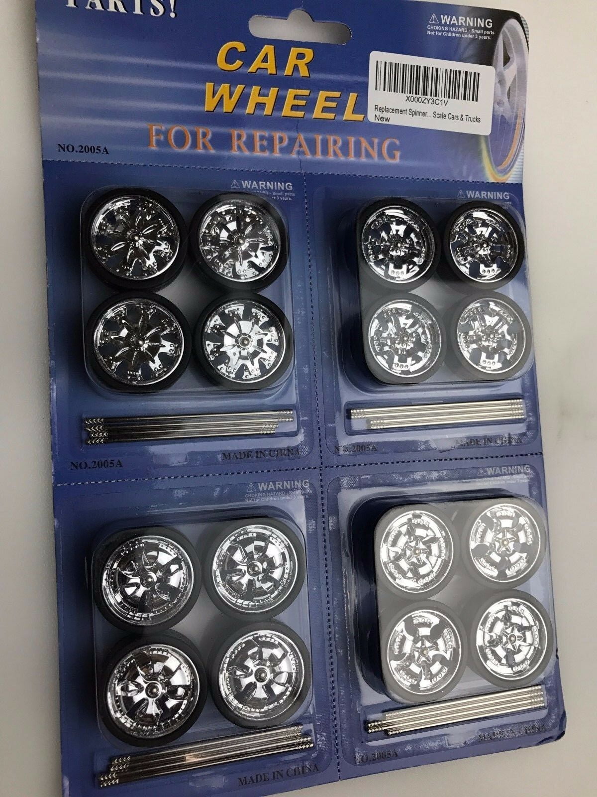 CHROME REPLACEMENT WHEELS & TIRES SET RIMS FOR 1/24 SCALE CARS AND ...