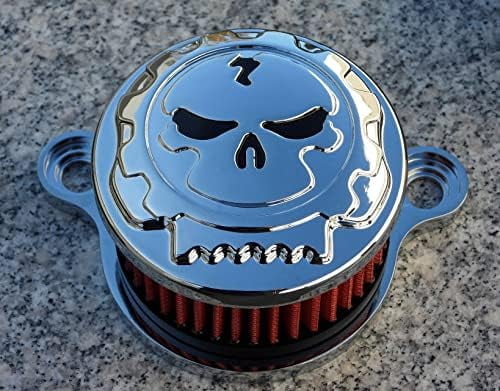 CHROME SKULL AIR INTAKE & AIR FILTER for Harley Davidson Sportster XL ...