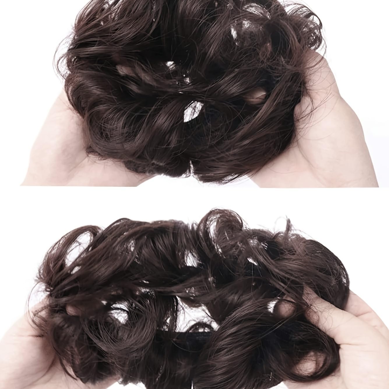 CHRONEX 2PCS Short Curly Synthetic Hair Buns Messy Bun Hair Pieces for ...