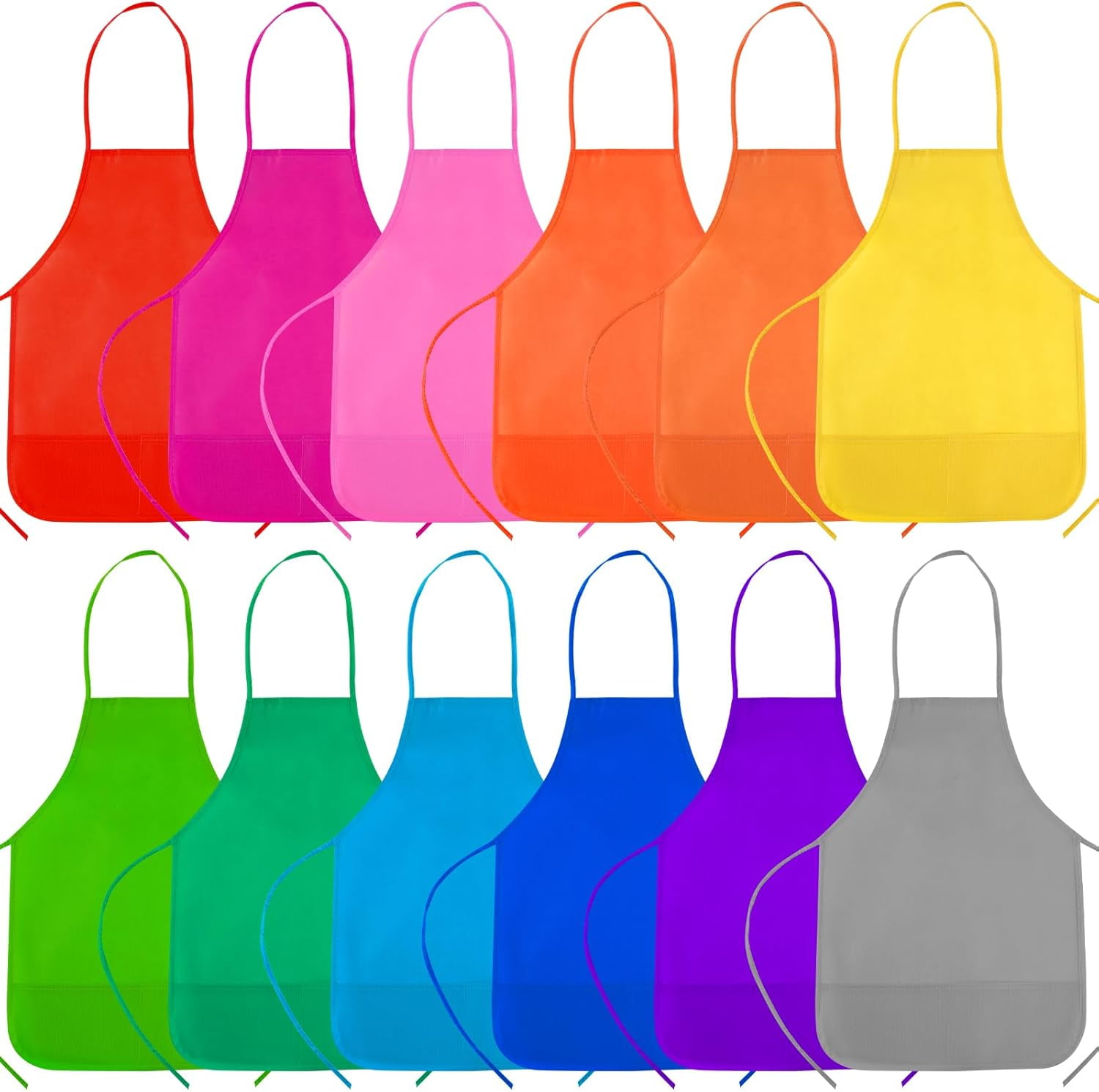 CHRORINE 6/12/24 Pack Kids Painting Apron Toddler Art Aprons for Kids ...