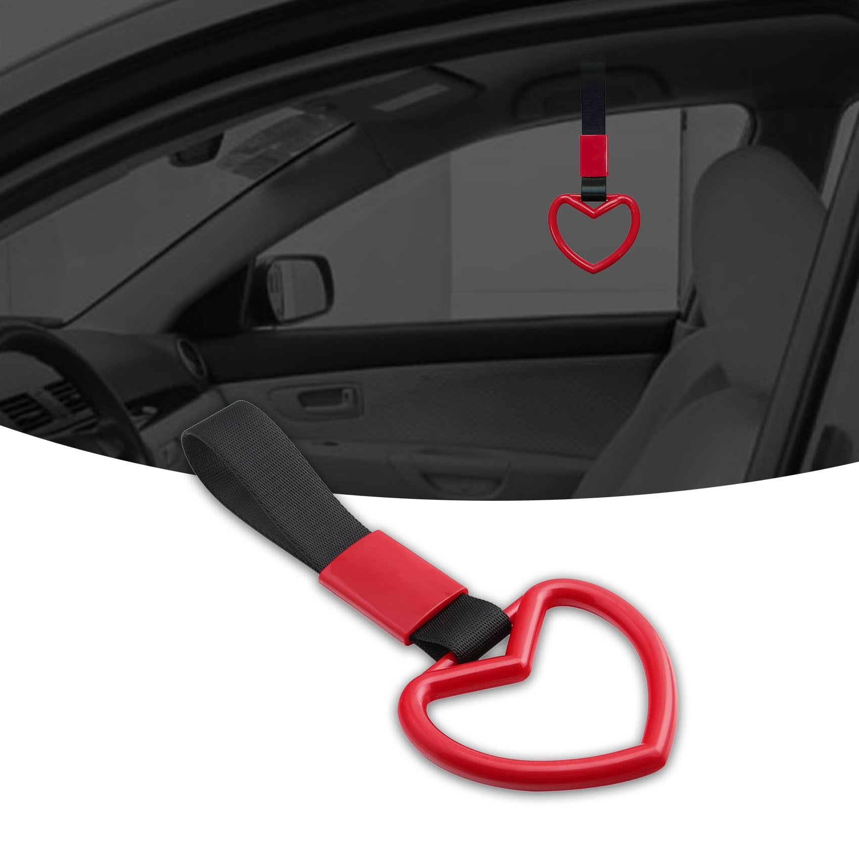 CHRYMUM Car Rear Bumper GP27 Warning Decor, Heart Handle Ring Bumper ...