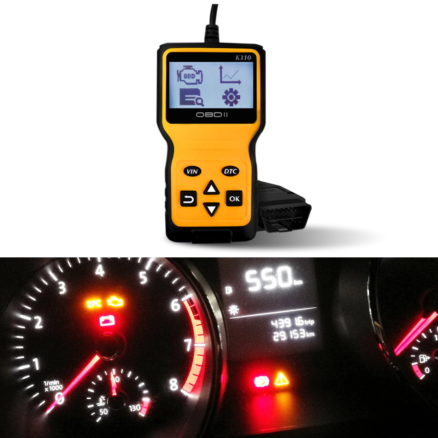 CHRYMUM K310 Car OBD2 Scanner, Code Reader Engine Fault Scanner ...