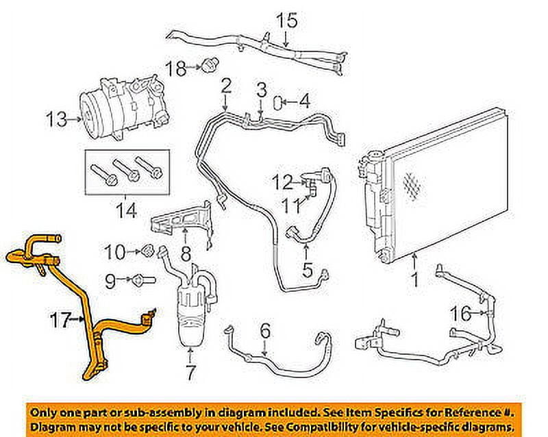 CHRYSLER OEM 11-14 200 A/C AC Condenser/Compressor/Line-Return Tube ...