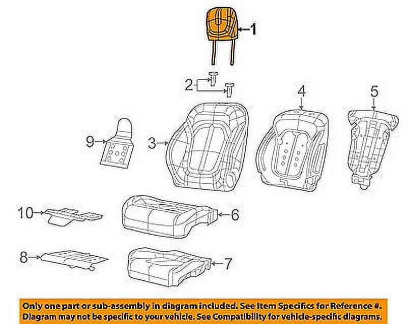 CHRYSLER OEM 15-16 200 Front Seat-Headrest Head Rest 1UM131X9AD ...