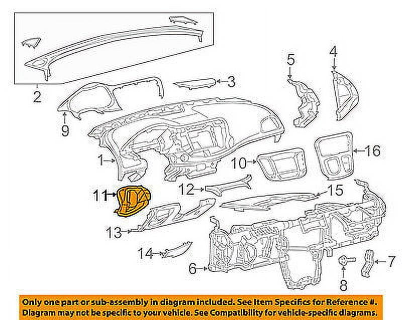 CHRYSLER OEM 15-16 200 Instrument Panel Dash-Column Filler 1UY47DX9AB ...