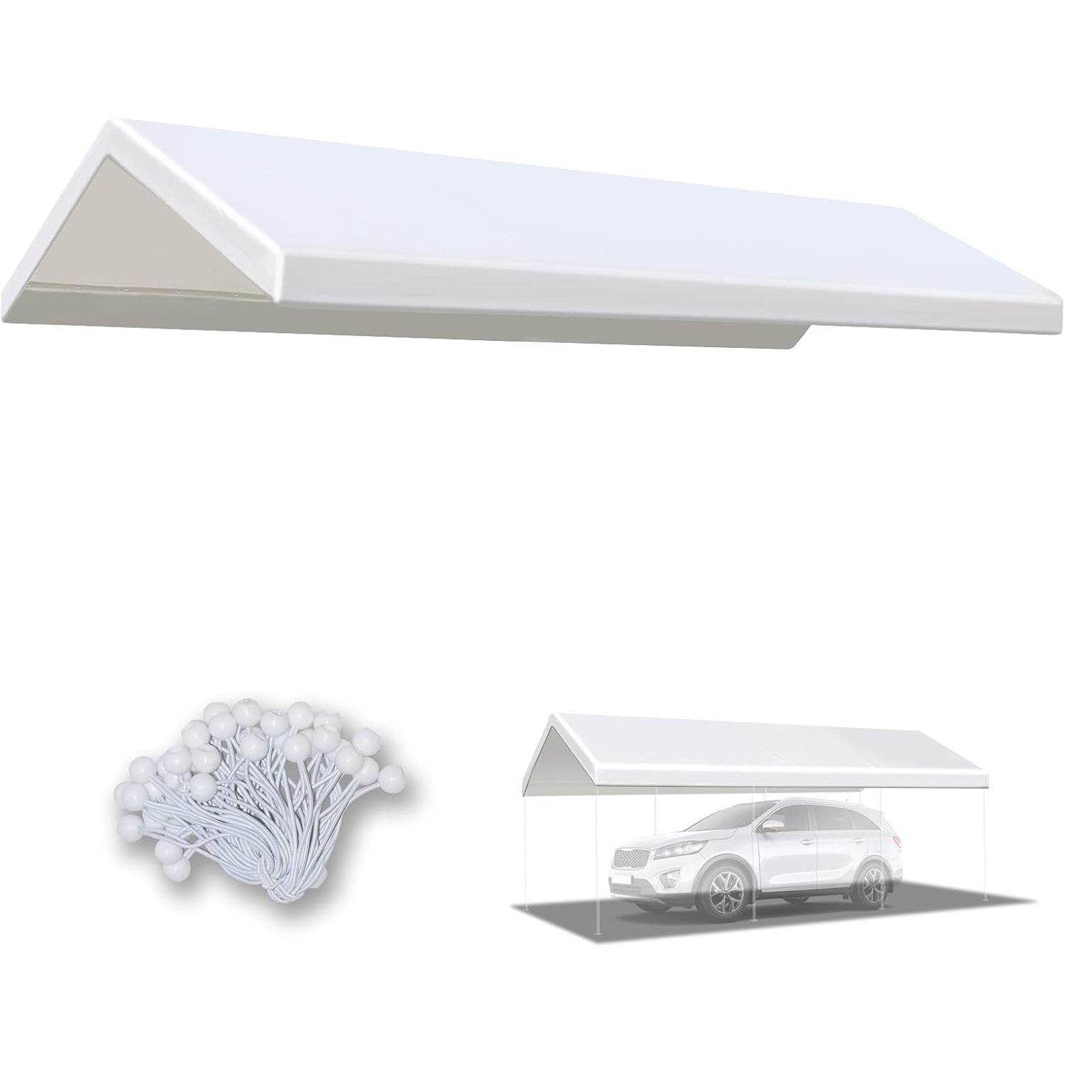 CHSP 10x20' Waterproof Upgraded Carport Replacement Canopy Only Garage ...