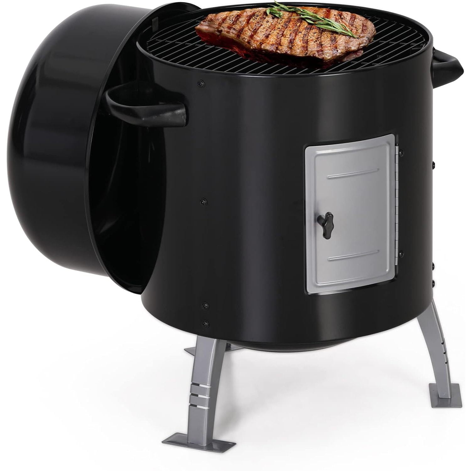 CHSP 17" Vertical Charcoal Smoker with Thermometer, Integrated Metal ...