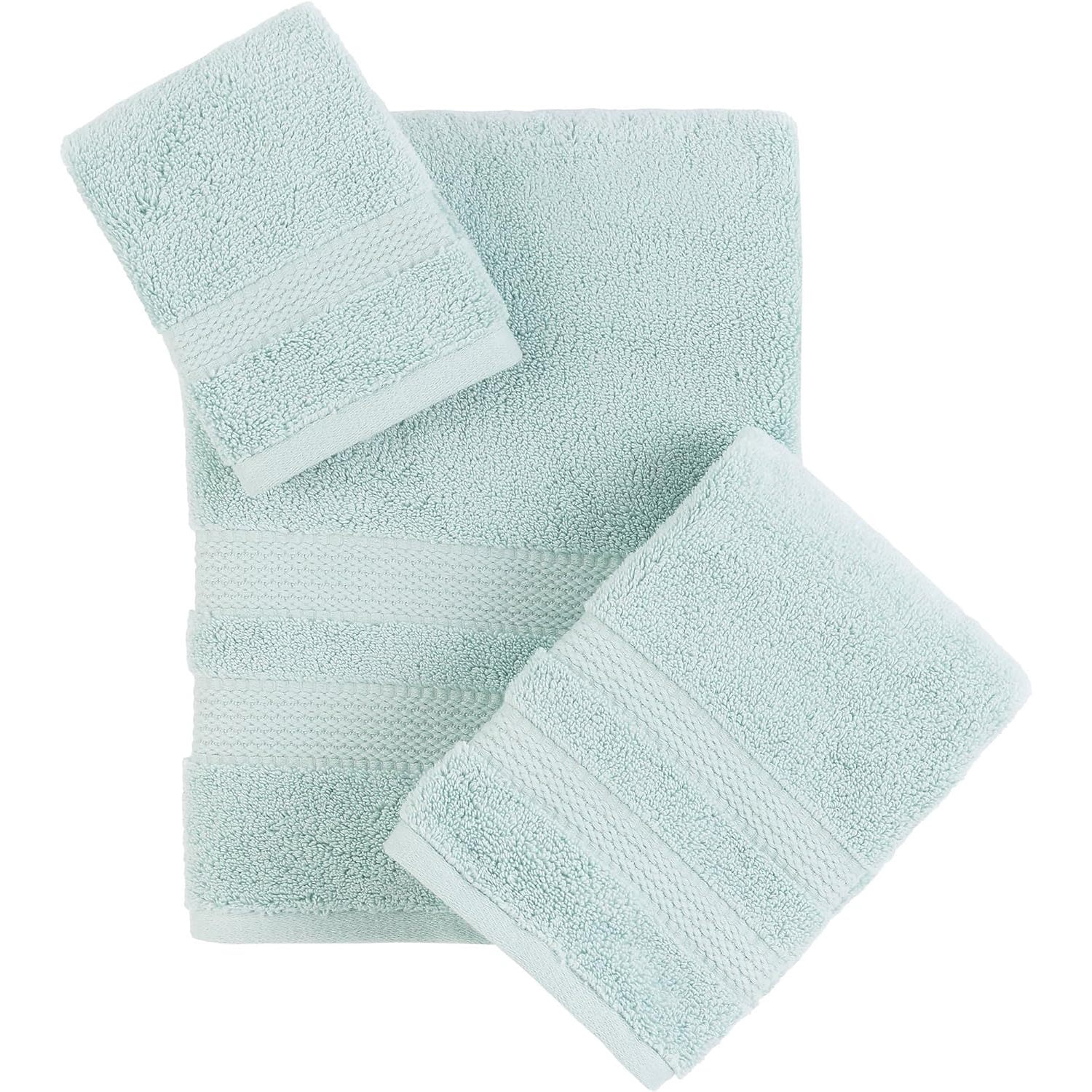 CHSP Bethany Towel Collection Hand Towel Faded Turquoise Blue - Walmart.com