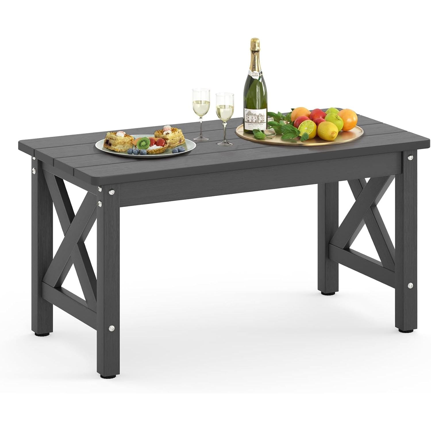 CHSP Outdoor Coffee Table for Patio, Rectangle HDPS Outdoor Coffee ...