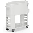 CHTER Patio Cooler, Rolling Ice Chest on Wheels, Portable Patio Party ...