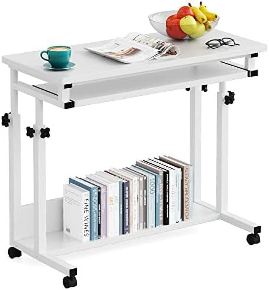 CHTYVC Mobile Portable Desk with Wheels Height Adjustable Laptop Table ...